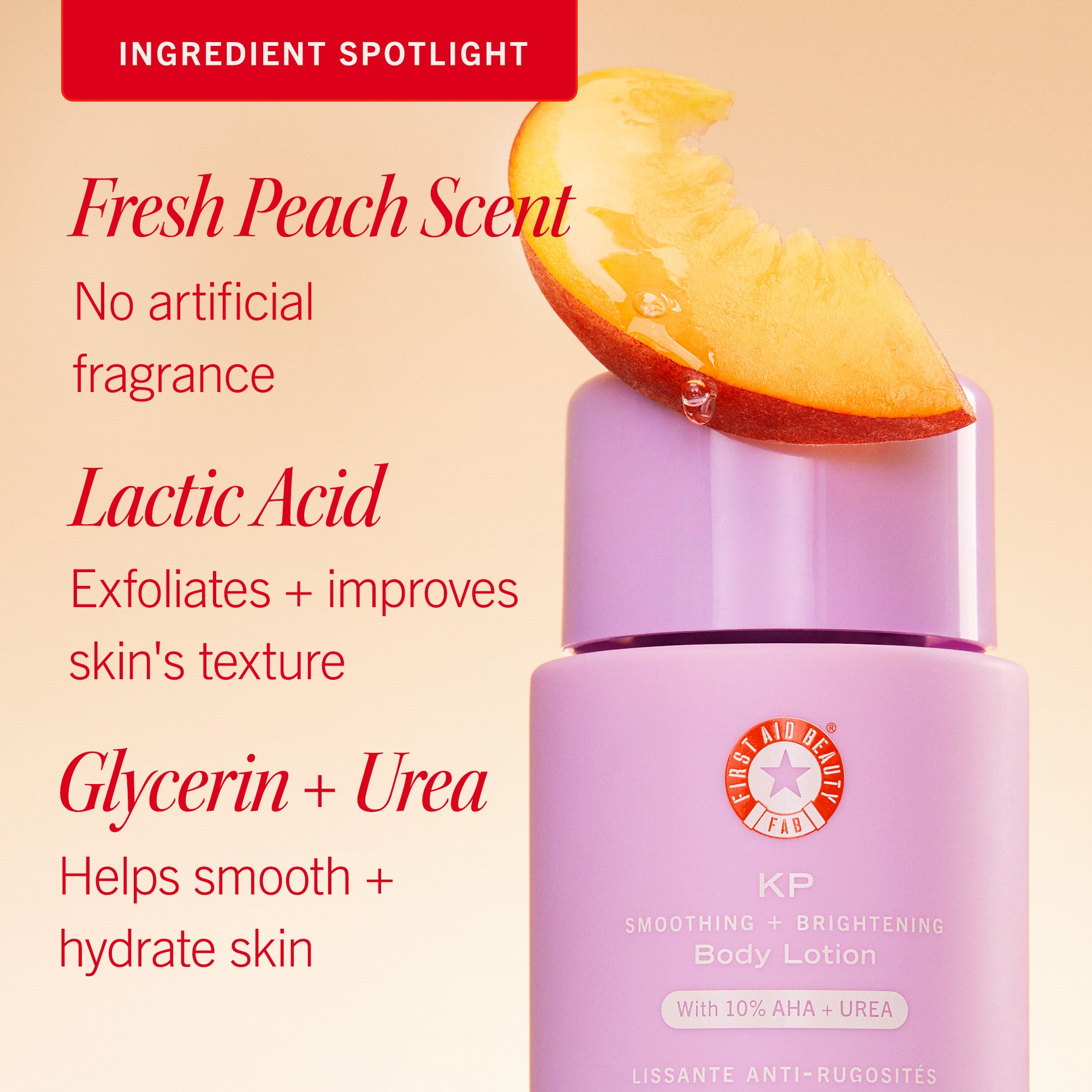 KP Smoothing + Brightening Body Lotion Fresh Peach – First Aid Beauty