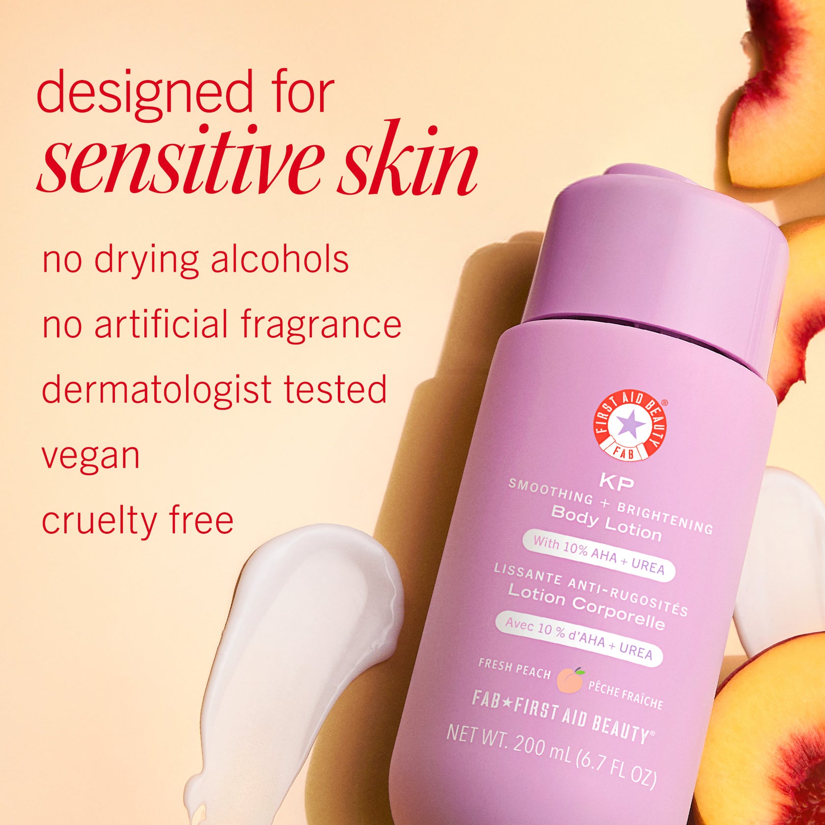 KP Smoothing + Brightening Body Lotion Fresh Peach – First Aid Beauty