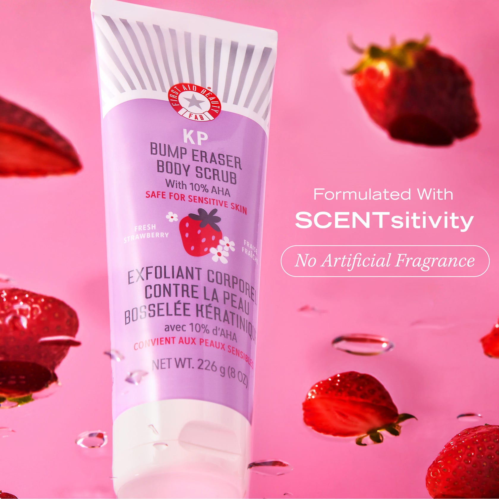 KP Bump Eraser Body Scrub 10% AHA Fresh Strawberry – First Aid Beauty